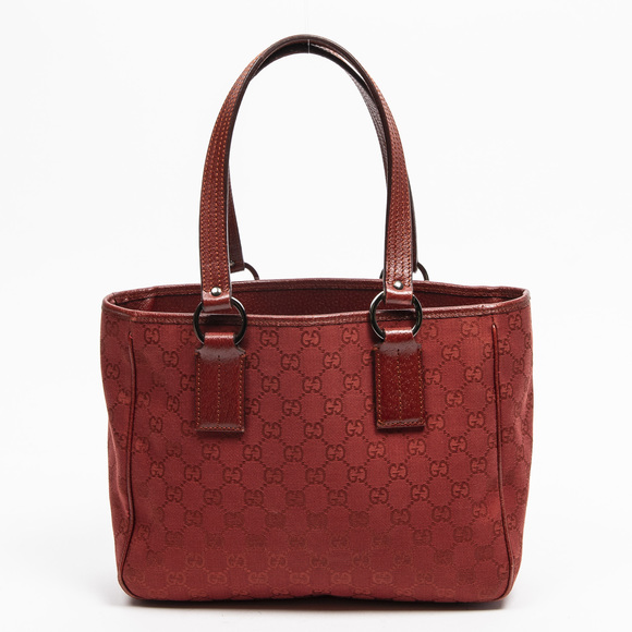 Gucci | Bags | Gucci Shoulder Tote In Red Monogrammed Canvas | Poshmark